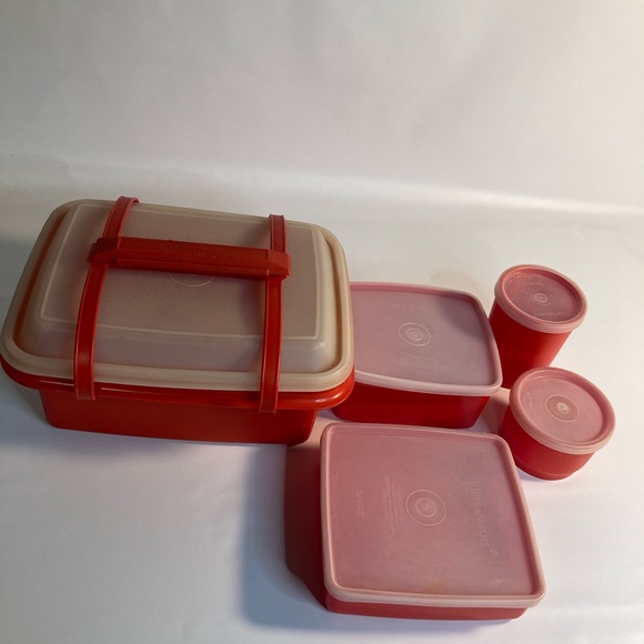 Tupperware | Kitchen | Vintage Tupperware Pack N Carry 25416 Red 11 ...